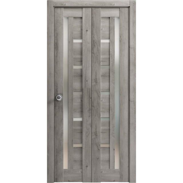 Sliding Closet Bi-fold Doors 60 x 80 inches | Quadro 4088 Nebraska Grey ...