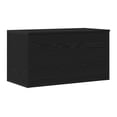 Black Oak Storage Box, 33" Rectangular Wood Organizer for Living Room ...