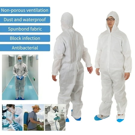 L/XL/2XL/3XL Disposable Waterproof Oil-Resistant Protective Coverall ...