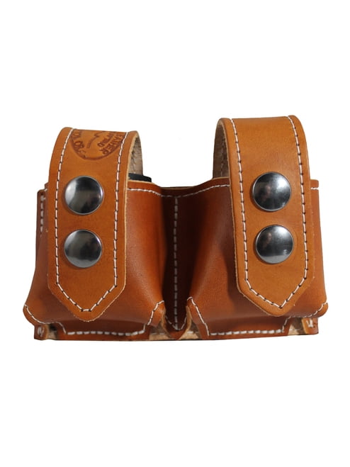 Barsony Saddle Tan Leather Revolver Double Speed Loader Pouch for 6 ...
