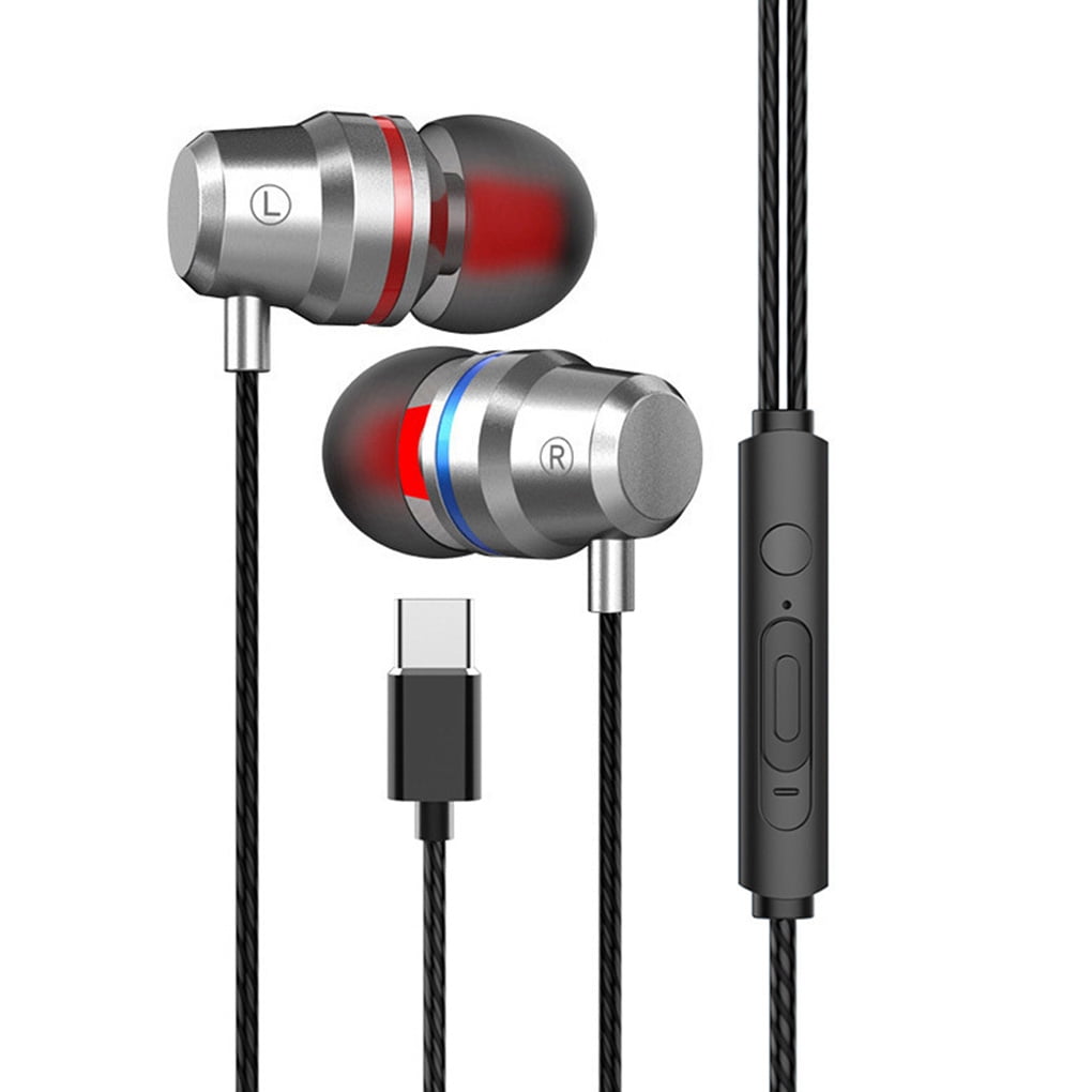 Type-C Earphone 6mm Dual Dynamic Drivers Wired Control Headphone wired ...