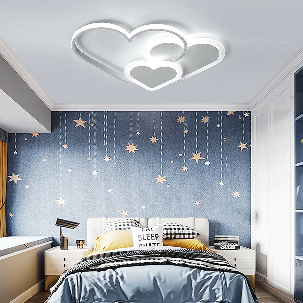 Modern Heart Shape Ceiling Light LED Lamp Kids Bedroom Ceiling Fixture ...