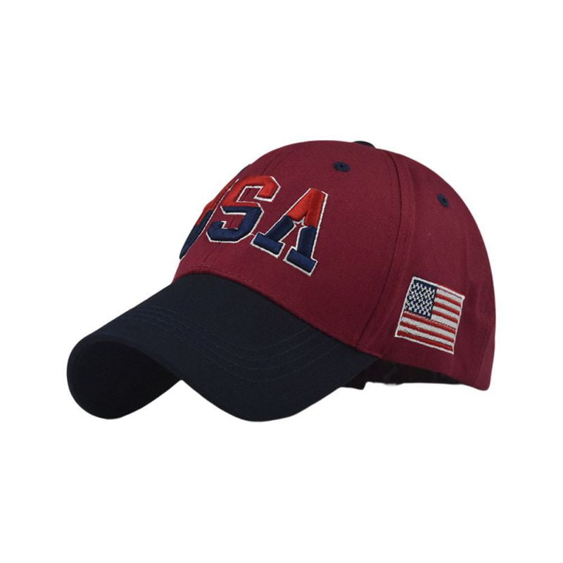 Unisex Patriotic Baseball Cap Adjustable USA Letter Hat USA Embroidered ...
