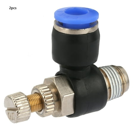 Pneumatic Pipe Fittings 2pcs Tube Air Speed Controller Pipe Pneumatic ...