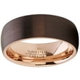 Metal Masters Mens Chocolate Brown Rosetone Tungsten Carbide Wedding Band Ring Brushed Dome ...