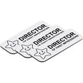 Director of First Impressions 1 x 3" Name Tag/Badge, Red, (3 Pack ...