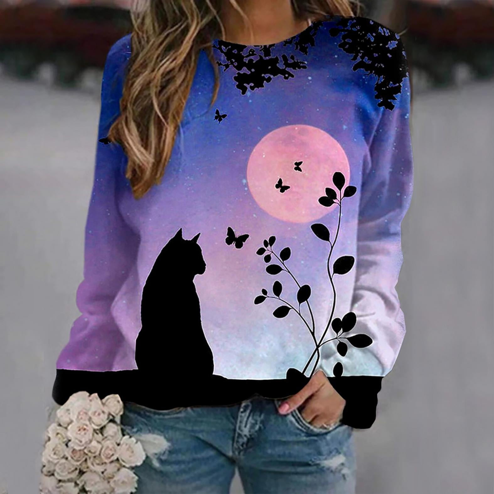 Click here for Pisexur Womens Fall Long Sleeve Crewneck Butterfly... prices