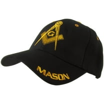 MASON Baseball Cap Freemason Masonic Black Hat Mens Adjustable ...