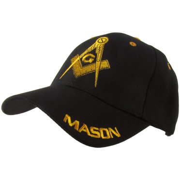 MASON Baseball Cap Freemason Masonic Black Hat Mens Adjustable ...