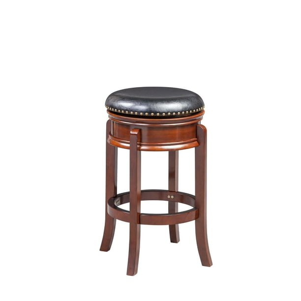 Boraam Hamilton Bar Height Backless Swivel Wood Bar Stool - Cherry ...