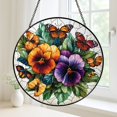 Butterfly and Rose Floral Stained Glass Suncatcher – Decorative Window ...