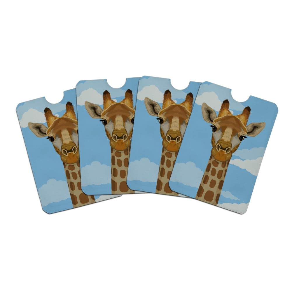 Cute Giraffe and Sky Zoo Animal Safari Credit Card RFID Blocker Holder ...