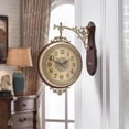 Vintage Double Sided Wall Clock, Retro 360° Rotating Wall-Mounted Clock ...