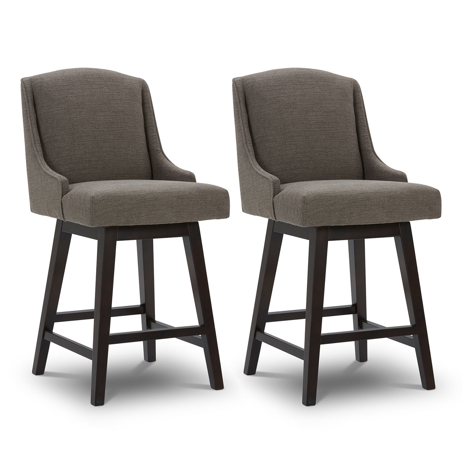 CHITA 26 inch Swivel Upholstered Fabric Counter Stool Set of 2, Bar ...