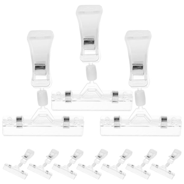 10pcs Supermarket Use Price Sign Clips Clear Sign Holder Clip ...