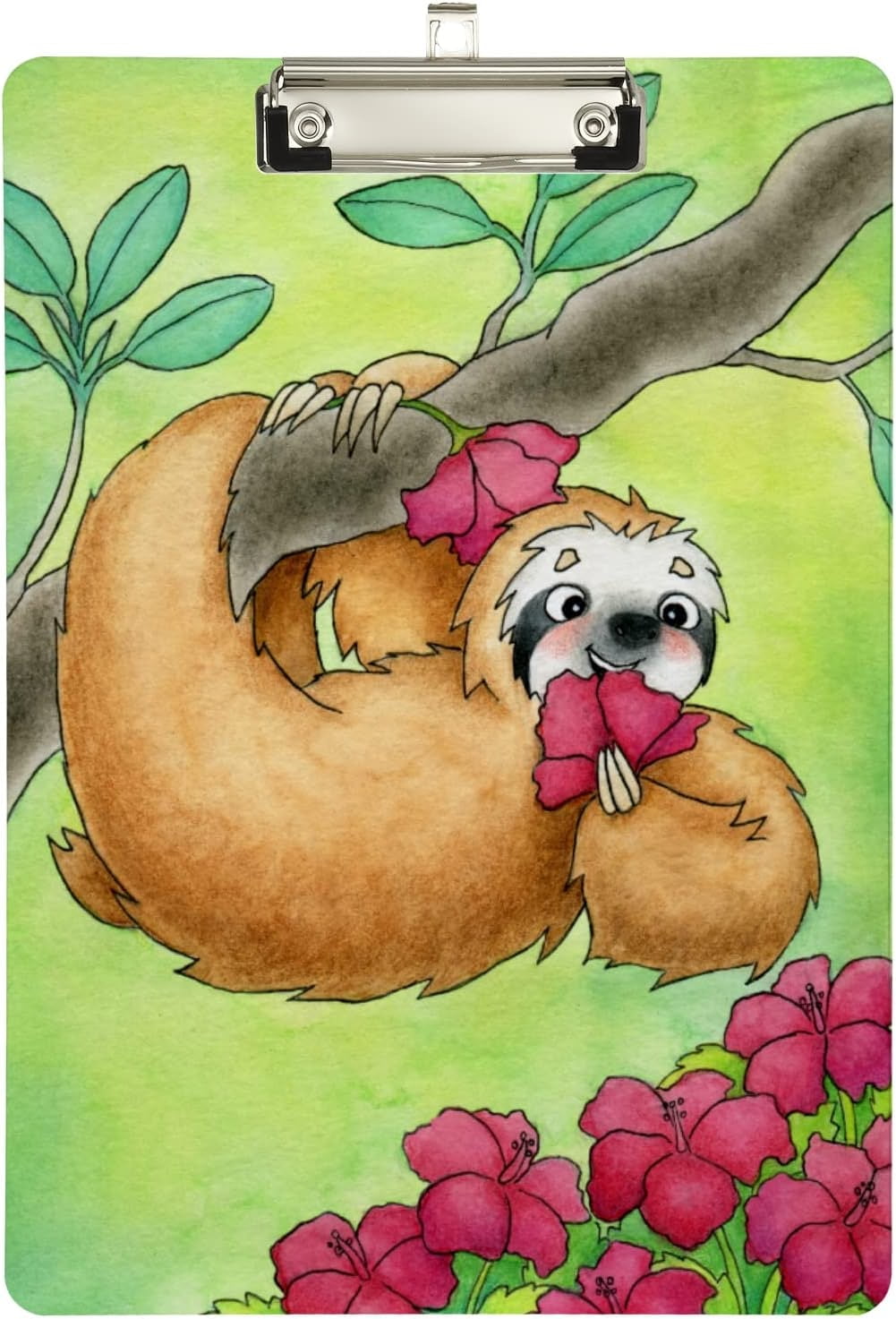 ZHANZZK Sloth Clipboard Hardboard Wood Nursing Clip Board and Pull for ...