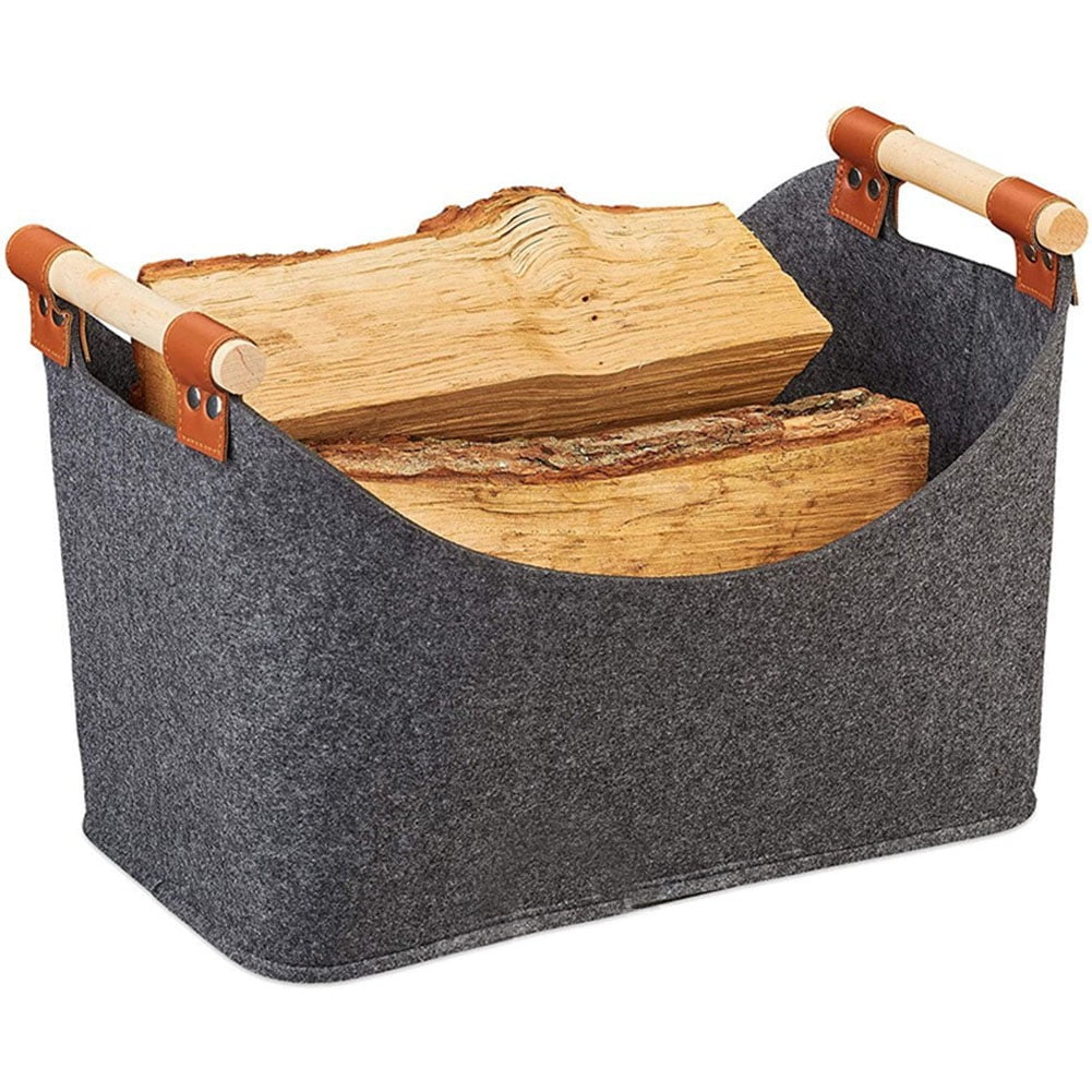 Click here for Ksinn Felt Firewood Basket With Wooden Handles  Fo... prices