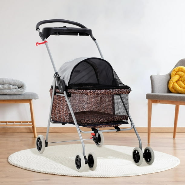 YRLLENSDAN Pet Stroller 4 Wheels Posh Folding Waterproof Portable ...