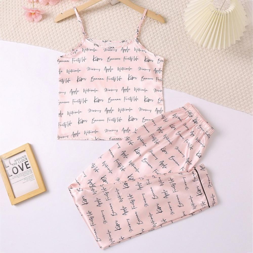 Uccdo 2Pcs Little Girls Satin Silk Pajama Set, Big Girls Summer Clothes ...