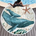 59 Inches Round Beach Towel Sea Microfiber Blanket Large Roundie Towels ...