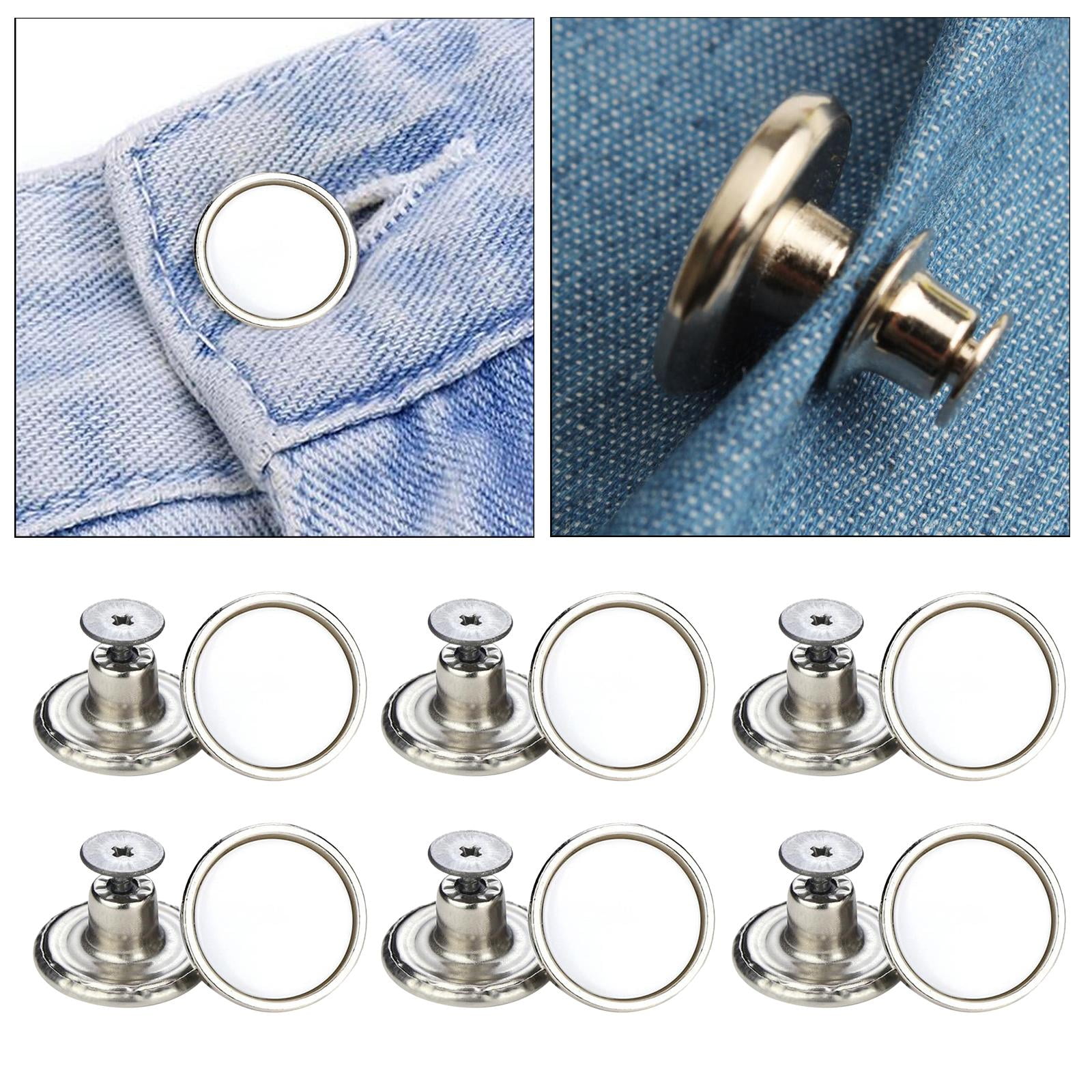 12 Pcs Buttons for pants 17mm Metal Jean Button Replacement with Tool ...