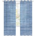 Blue Stripe Sheer Curtains 90 Inch Long 2 Panels, Modern Abstract Art ...