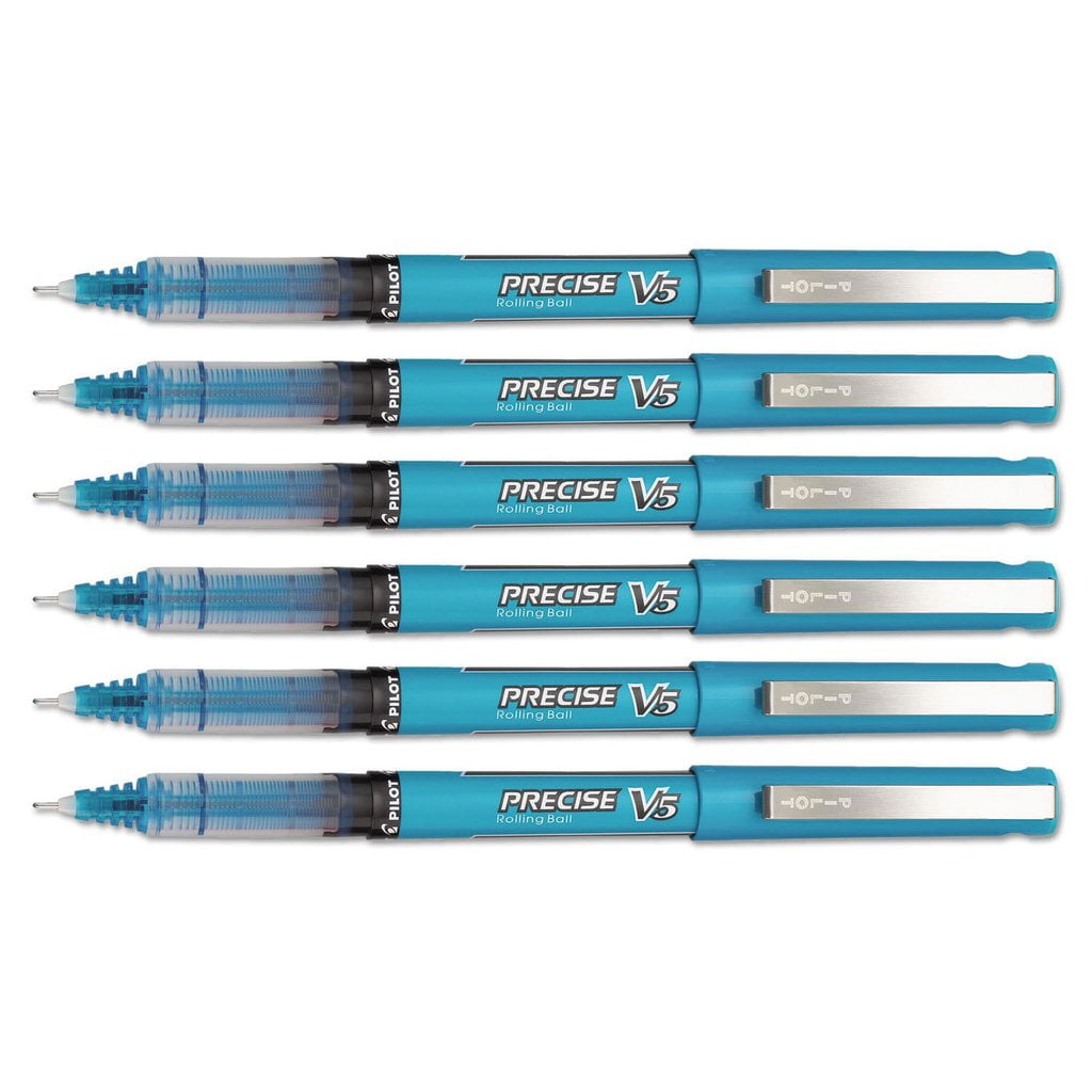 Pilot Precise V5 Roller Ball Stick Pens, 0.5mm, Extra Fine, Turquoise ...