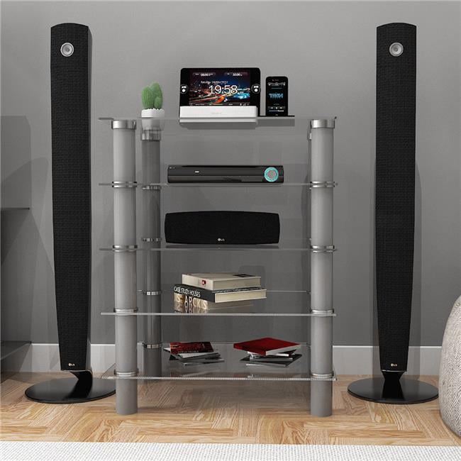 Ryan Rove RR1069-WS Hamlin Glass Component Stand in Clear - Walmart.com