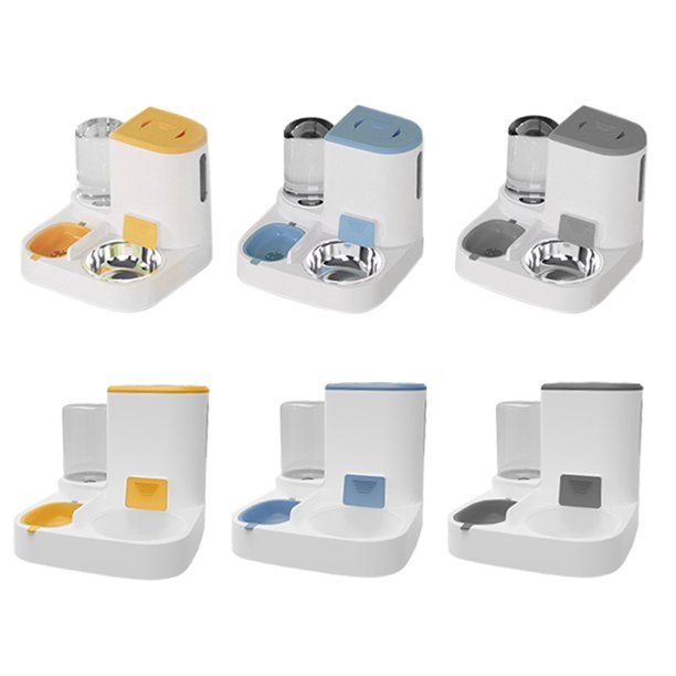 Cat Bowl Automatic Feeder with Water Dispenser Stainless Steel Cat Bowl ...