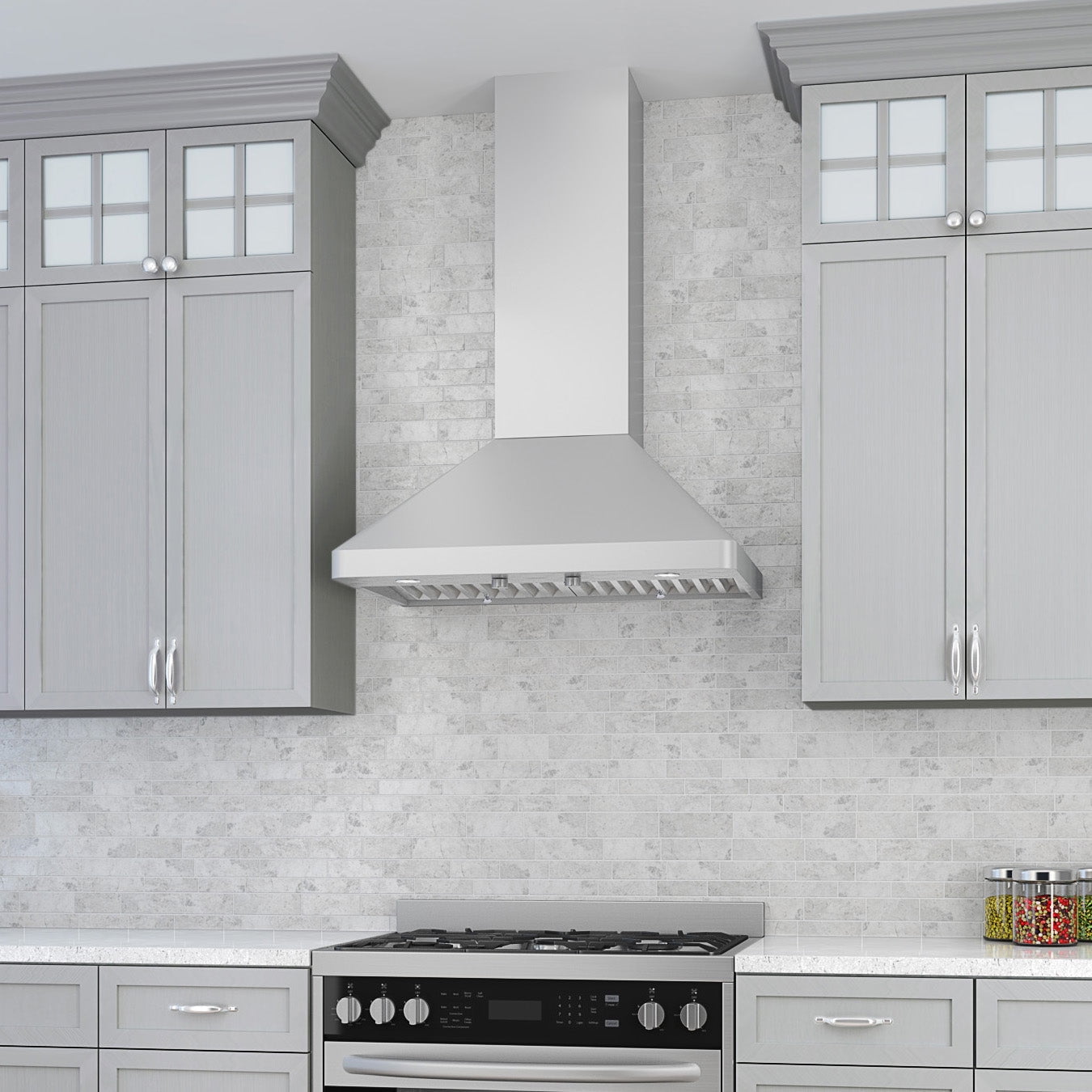 Click here for Ancona 36 Galleria Pyramid Wall Mount Range Hood I... prices