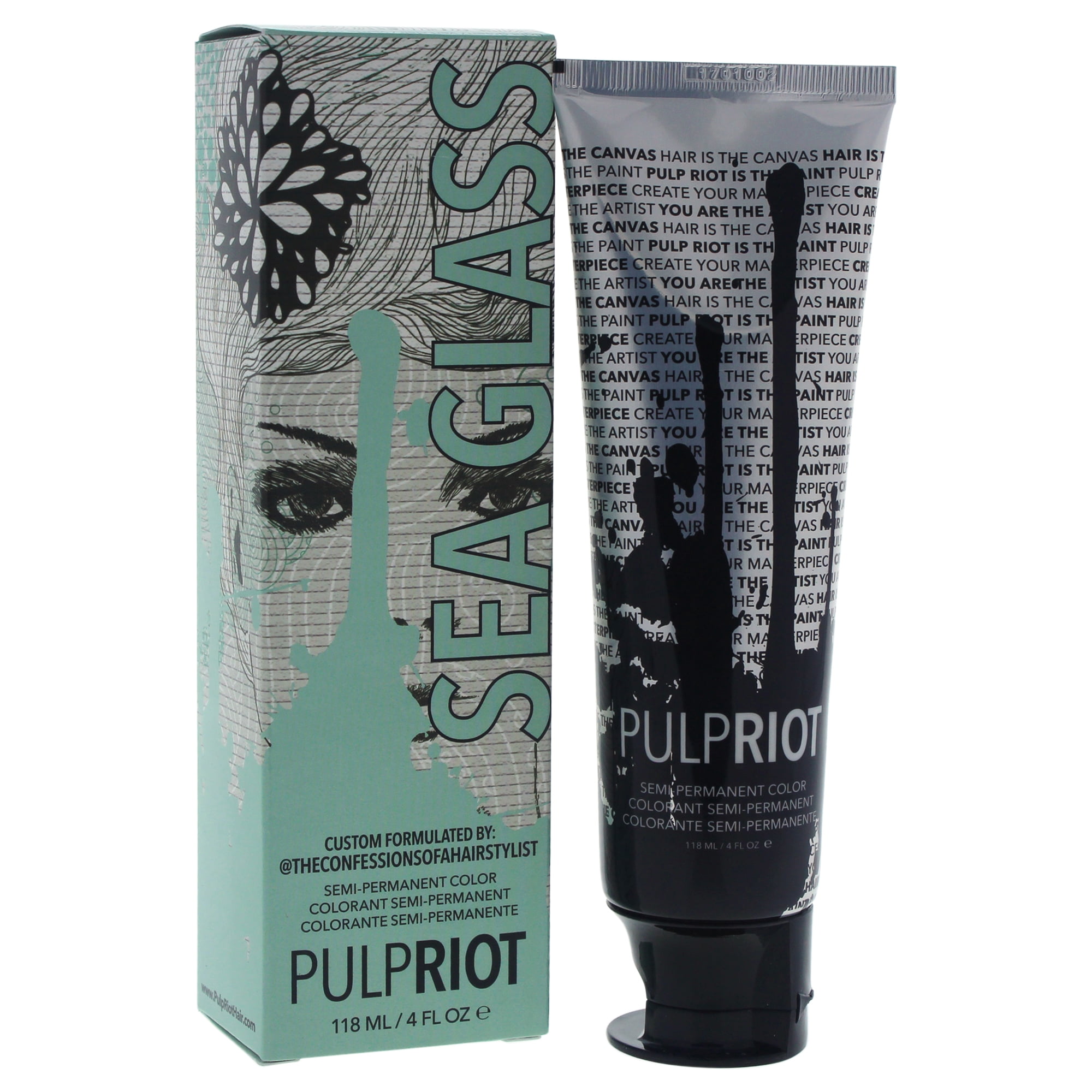 Pulp Riot Semi-Permanent Color Sea Glass - Light Green - 4 oz Hair ...