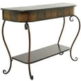 DecMode Traditional Brown Wood and Metal Console, Entryway, Hallway ...