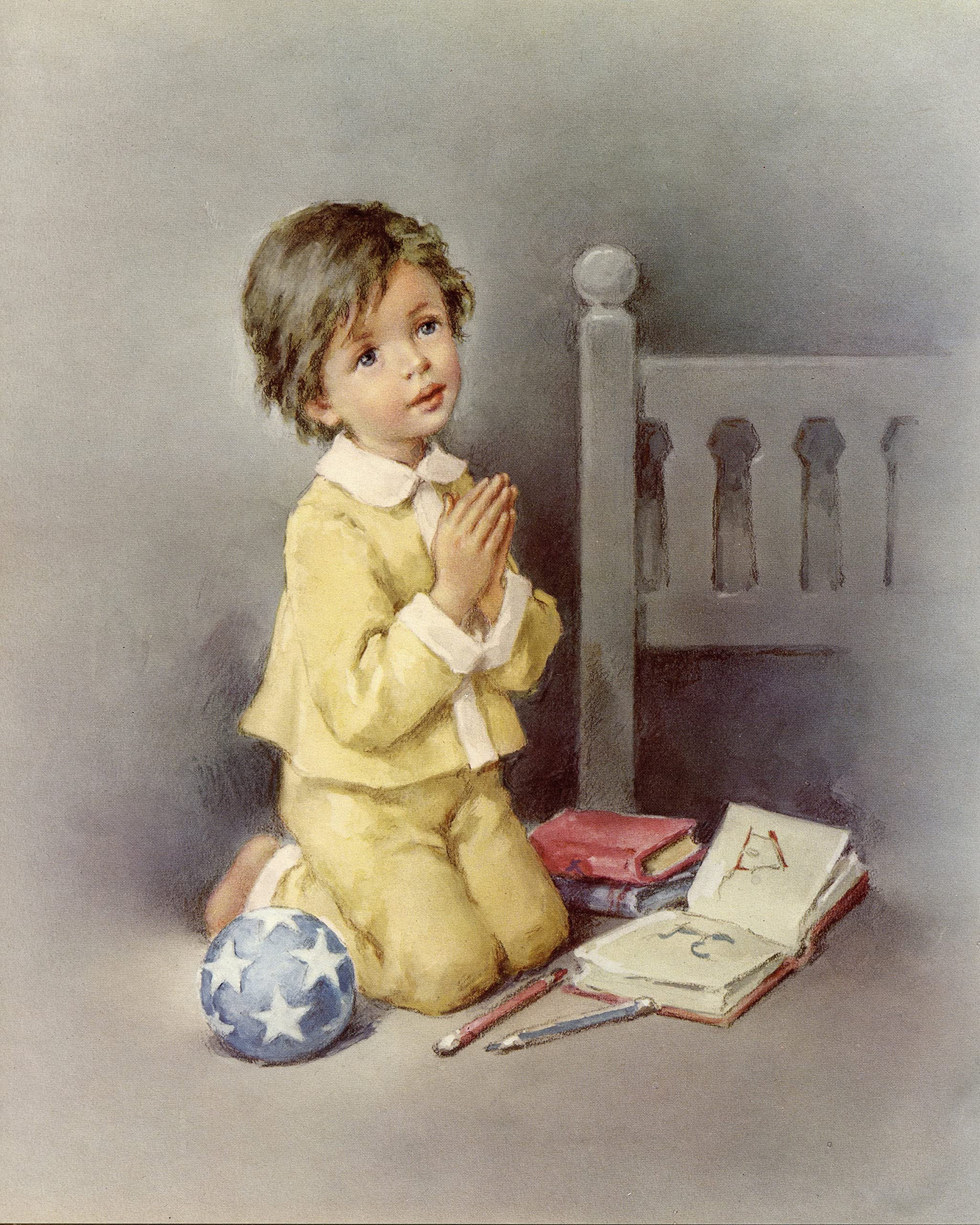 Catholic print picture - BOY PRAYING 10 - 8" x 10" ready to be framed ...