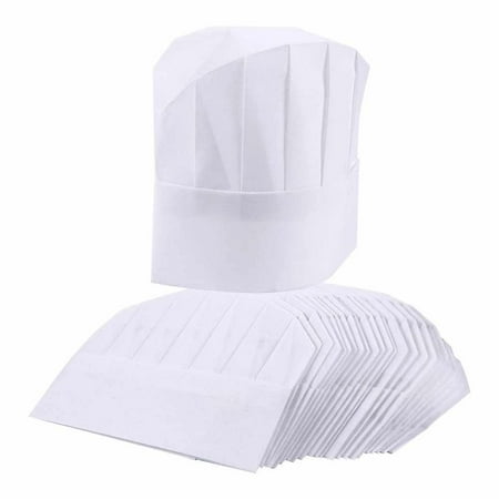Chef Hats 24-pack Disposable White Paper Chef Toques, Chef Supplies ...