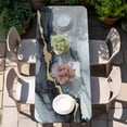 Abstract Art Marble Texture Fitted Rectangle Tablecloth 32" x 96" Black ...
