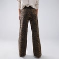 Women's Leopard Print Straight Leg Jeans, Casual Denim Pants - Walmart.com