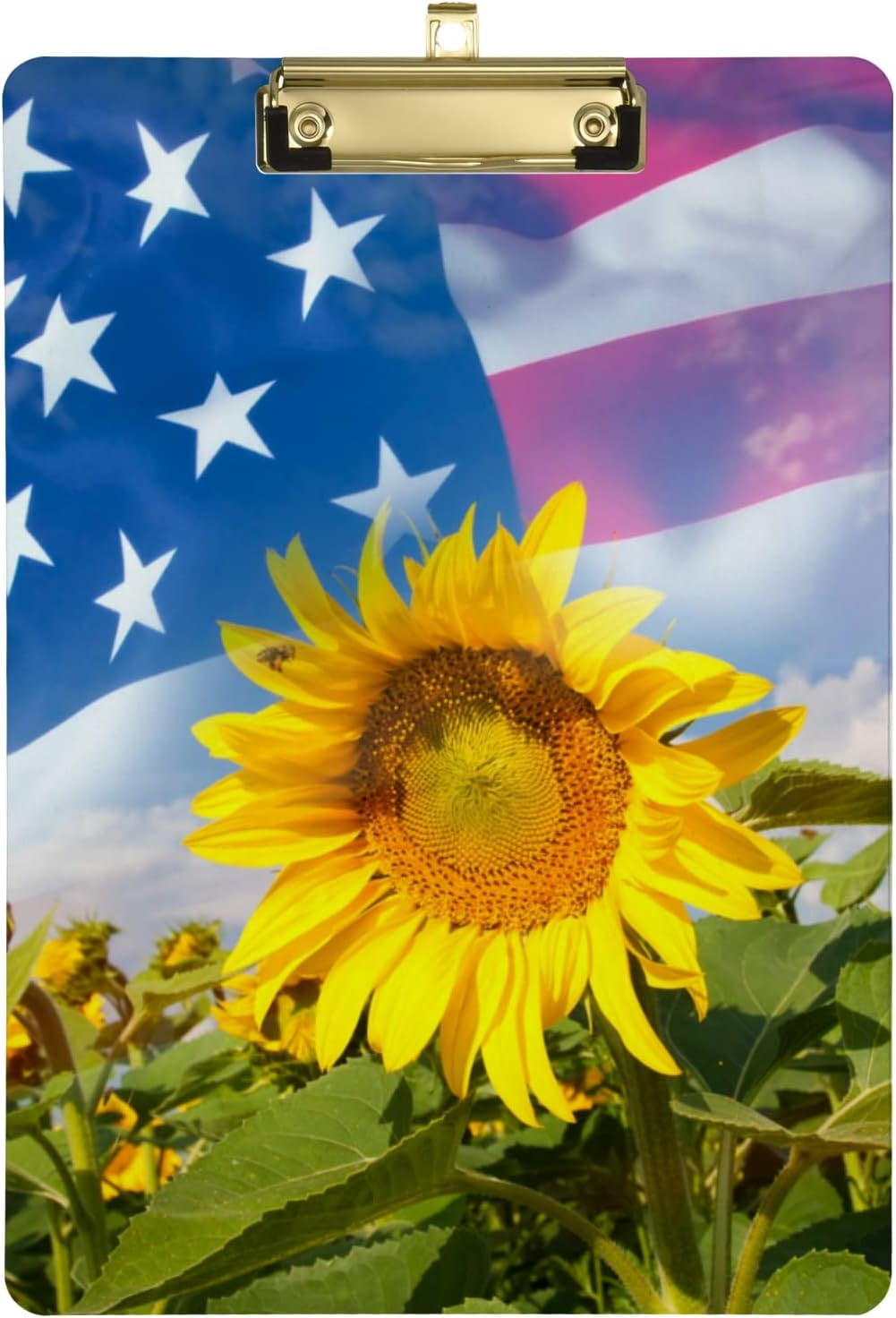 FMSHPON Sunflower Field American Flag Clipboard Hardboard Wood Nursing ...