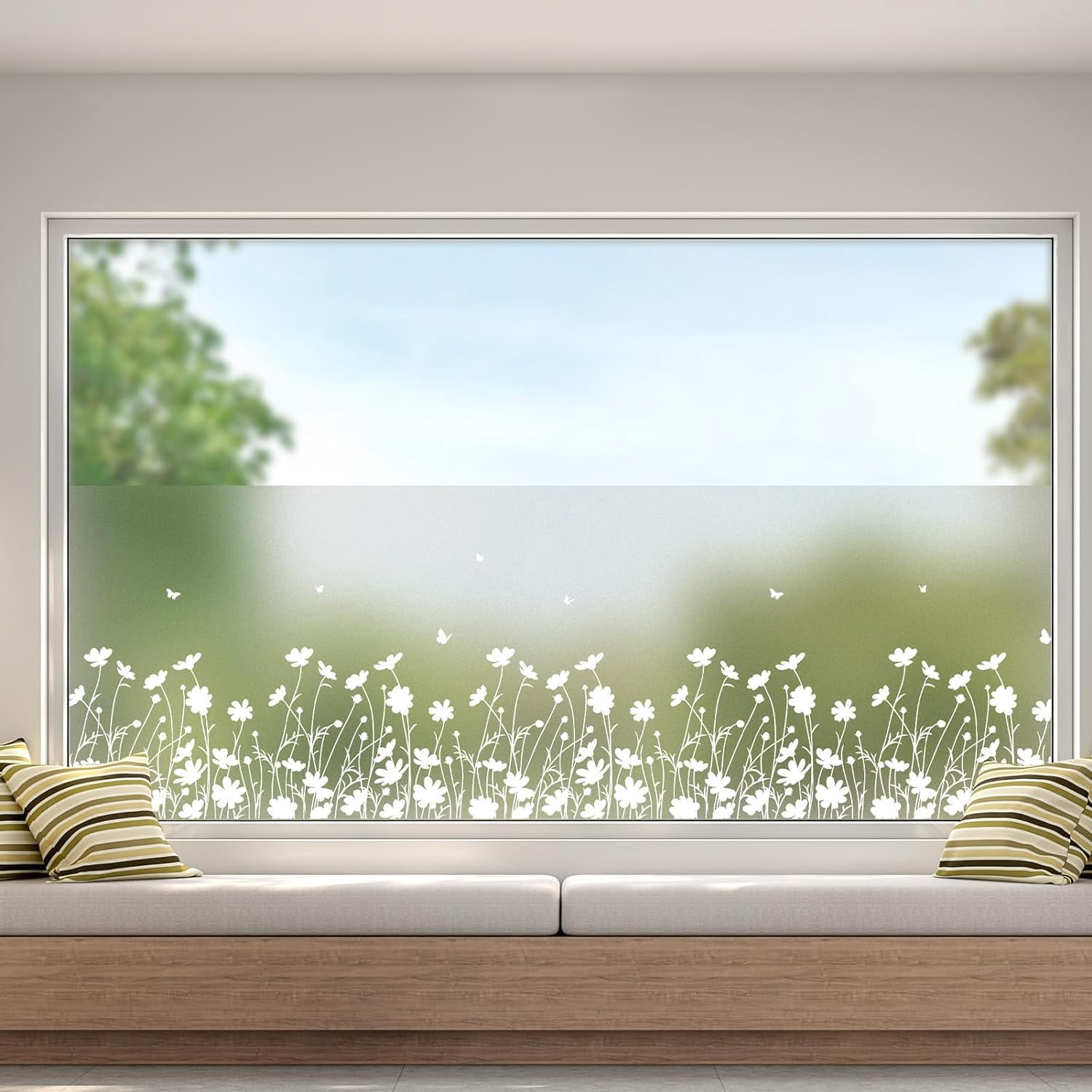 CHL-Window Privacy Vinyl Frosted Window Film No Glue Stained Glass ...