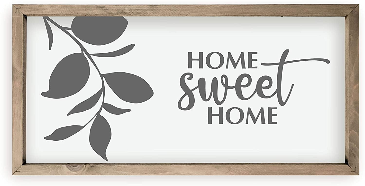 Home Sweet Home Flower Rustic Framed Wood Farmhouse Wall Sign 18x36 ...