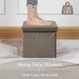 ANMINY Folding Storage Ottoman Cube 11.8 Inches Velvet Foot Rest Stool ...