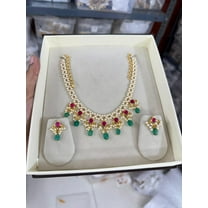 South Indian Bollywood Peacock Design Gold-Plated Short Necklace Set ...