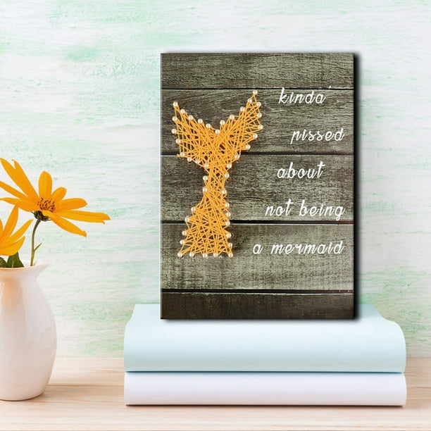 Nail String Art Kit, Fish Tail Pattern Winding Nail Picture, EVA Room ...