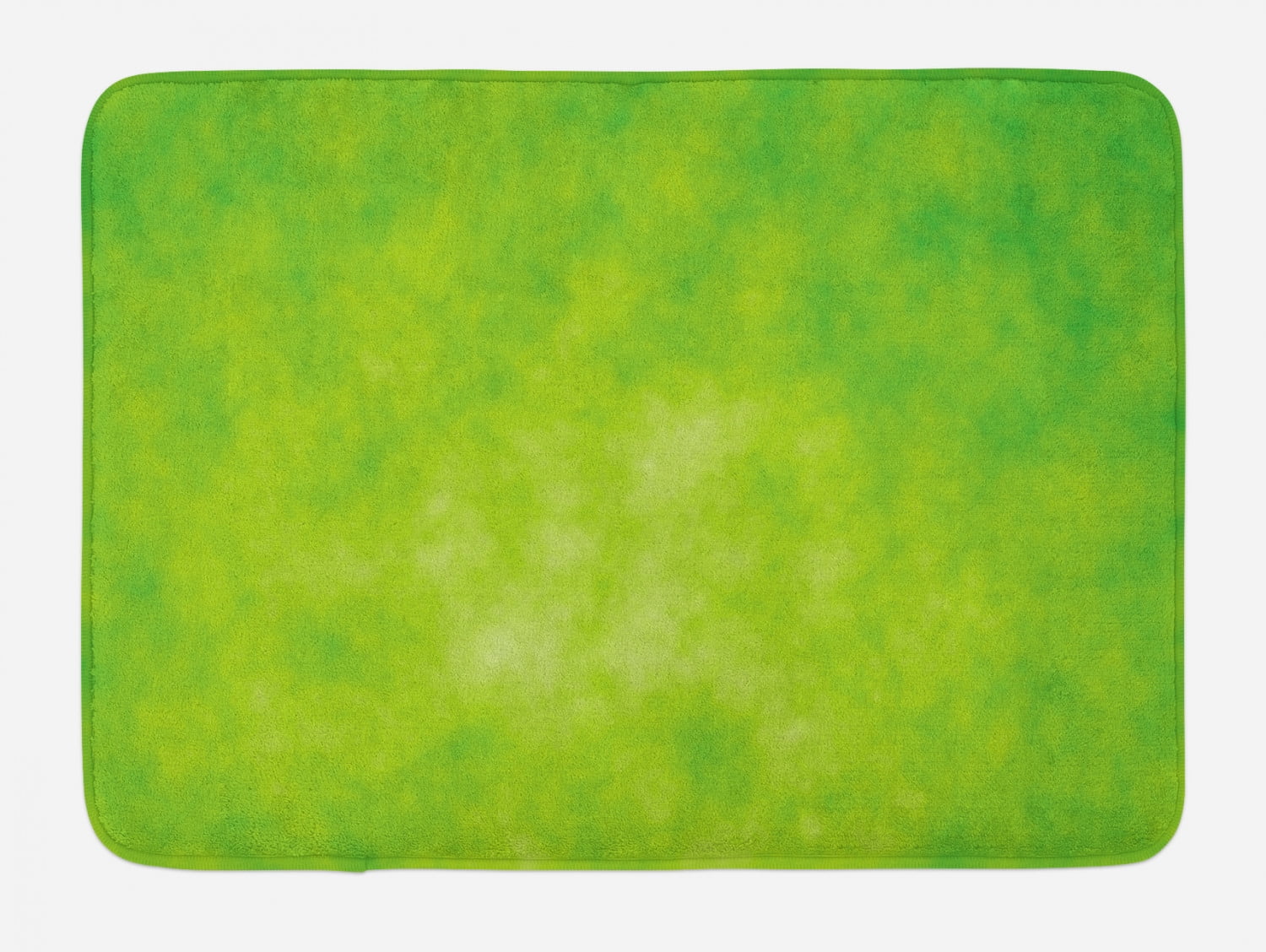 Lime Green Bath Mat, Cloudy Shade of Color Pastel Toned Hazy Backdrop ...