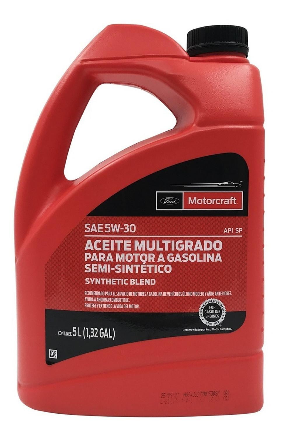 Aceite de Motor 5w30 5 Litros MOTORCRAFT Synthetic Blend | Bodega ...
