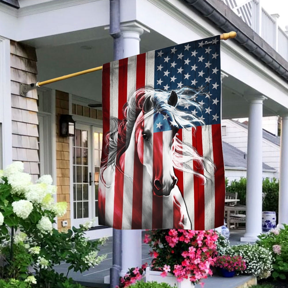 FLAGWIX American House Flag (29.5" x 39.5")-Horse American Flag ...