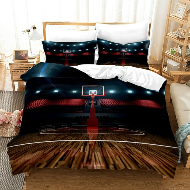 Basketball Bedding Set,3D Sports Basketball Duvet Cover Set 3 Piece ...