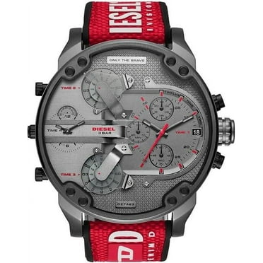 Diesel Men's Mr. Daddy DZ7394 Watch, Brown Leather Strap, Quartz, 30m ...