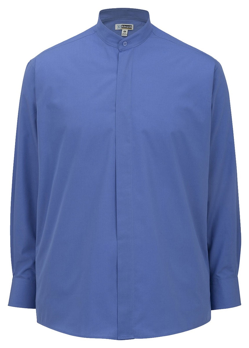 Edwards Garment - Men's Big And Tall Banded Collar Shirt, FRENCH BLUE ...