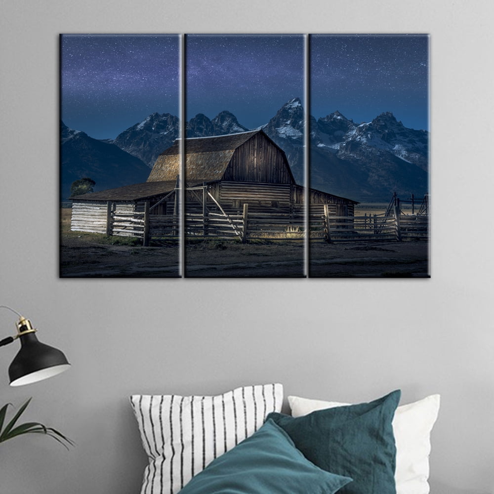 TISHIRON 3PCS Framed Canvas Wall Art Set,36"x24" Autumn Starry ...