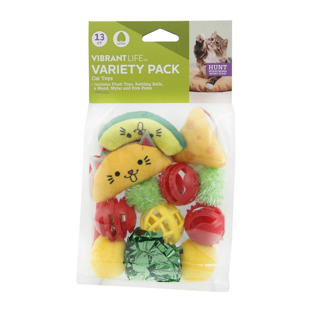 Vibrant Life Variety Pack, 13ct, Catnip & Mouse Cat Toy - Walmart.com ...
